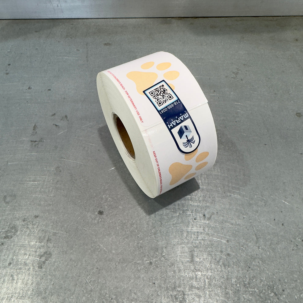 Veterinary Prescription Labels with Paw Print & Warning - 2.75" x 2.12 ...